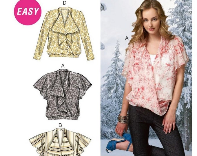 Mccalls M6566 Sewing Pattern Misses Easy Loose Fitting Pullover Tops ...