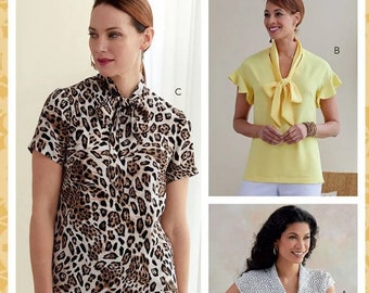 Butterick B6554 Sewing Pattern Misses Easy Fitted Wrap Dress Length and ...