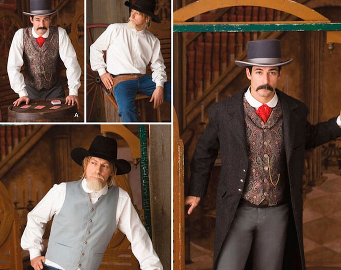 Simplicity 2895 Sewing Pattern Mens Old West Costume Frock Coat Shirt ...