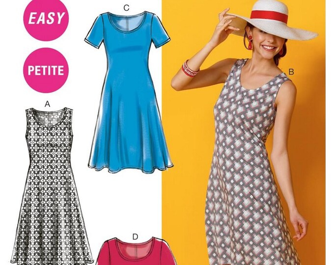 Mccalls M6957 Sewing Pattern Misses Easy Pullover Knit Dresses and Belt ...