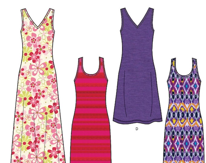 New Look 6340 Sewing Pattern for Misses Easy Trapeze Swing Dresses With ...