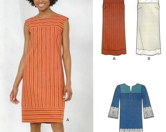 New Look 6340 Sewing Pattern for Misses Easy Trapeze Swing Dresses With ...
