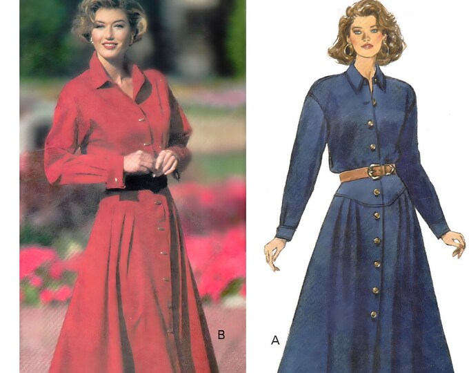 Butterick 6312 Sewing Pattern Misses Vintage 90s Long Sleeve Blouson ...