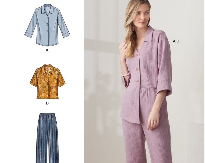 Simplicity S9270 Sewing Pattern for Misses Button Front Tops - Etsy