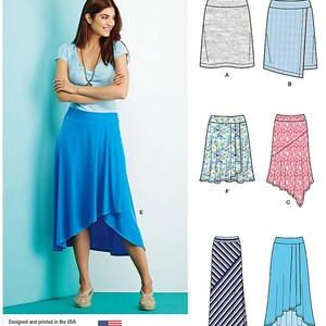 Simplicity 1163 Sewing Pattern for Misses Knit Skirts With Length ...