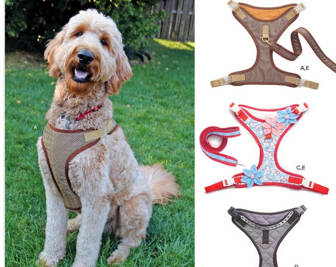 Simplicity S9664 Sewing Pattern for Dog Harness and Leash With Trim ...