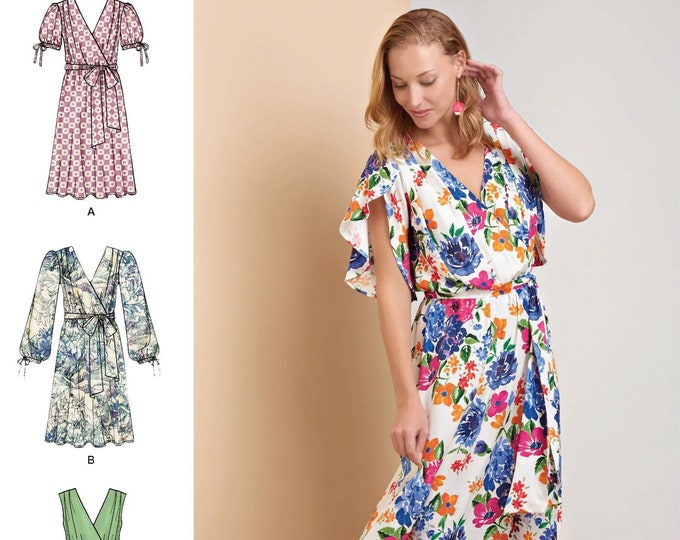 Butterick B6678 Sewing Pattern Misses Easy Unlined Dress With Sleeve ...