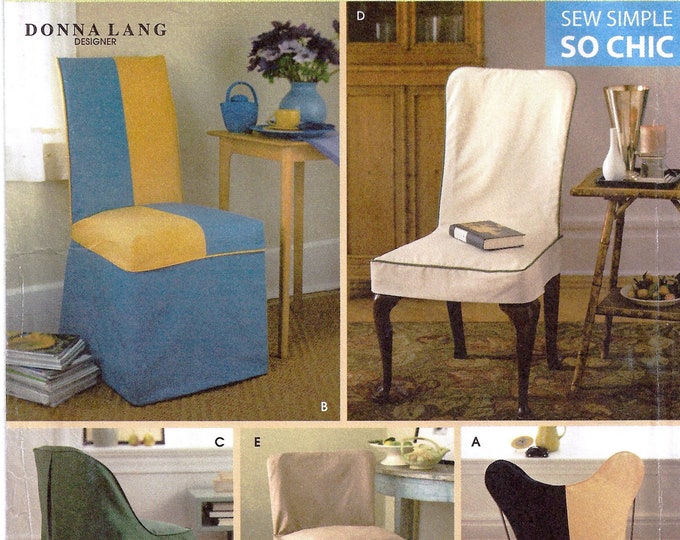 Simplicity 8261 Sewing Pattern for Set of Five Chair Covers by Donna ...