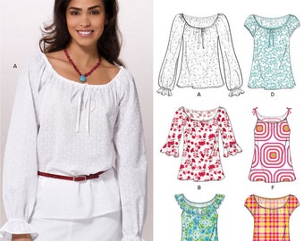 New Look 6808 Sewing Pattern for Misses Easy Tops With Neckline and ...