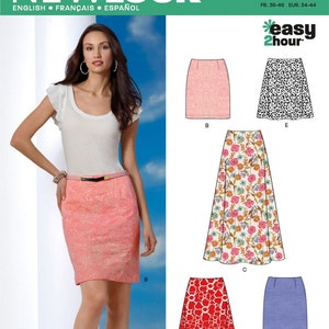 New Look 6053 Sewing Pattern for Misses Easy Two Hour Skirts With ...