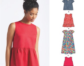 New Look 6871 Sewing Pattern Misses Easy Pullover Tops With Neckline ...