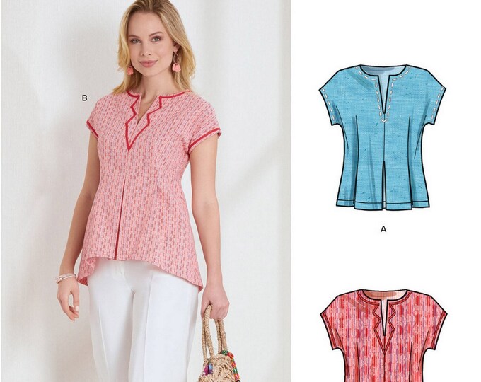 New Look N6672 Sewing Pattern Misses Pullover Top or Tunic With Pleat ...