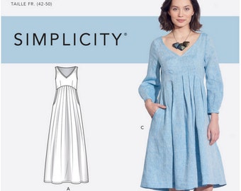 Butterick B5812 Sewing Pattern for Misses Easy Dress and Slip With ...