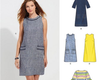 New Look 6871 Sewing Pattern Misses Easy Pullover Tops With Neckline ...