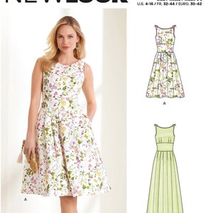 New Look N6665 Sewing Pattern Misses Dresses With Neck and Armhole ...