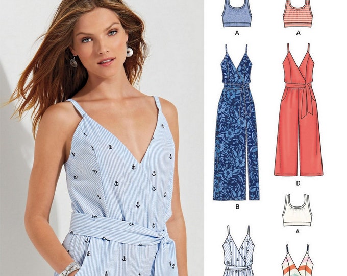 New Look 6493 Sewing Pattern Misses Jumpsuit and Dress in Two Lengths ...