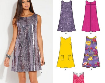 New Look 6871 Sewing Pattern Misses Easy Pullover Tops With Neckline ...