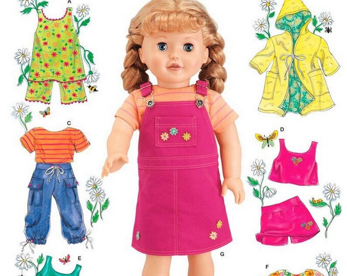Simplicity 4654 Sewing Pattern for 18" Dolls Cargo Pants Top Shorts ...