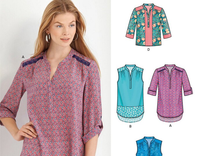 New Look 6374 Sewing Pattern Misses Shirts With Sleeve and Length ...
