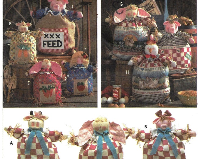 Simplicity 9612 Sewing Pattern for Feed Sack Dolls in Three Sizes Uncut ...