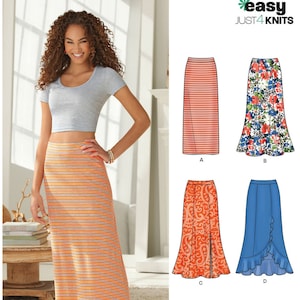 New Look 6288 Sewing Pattern for Misses Easy Pull on Knit Skirts Sz 8 ...