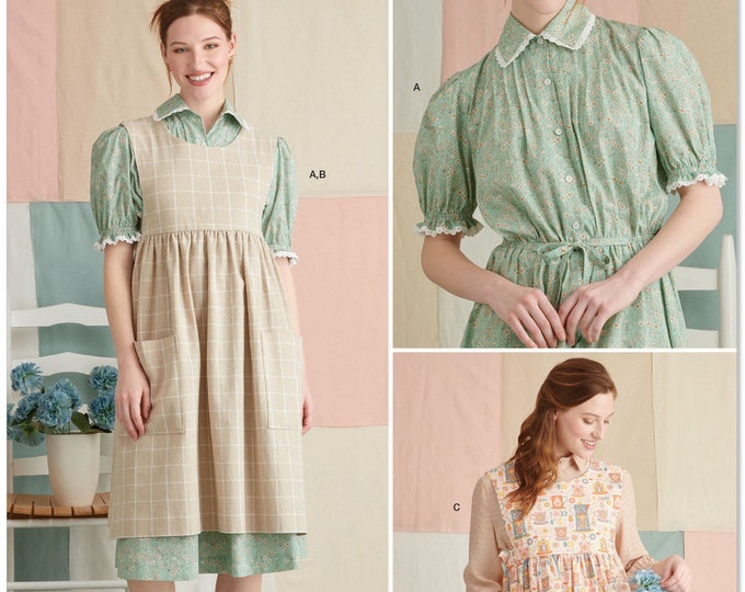 Simplicity R11938 / S9835 Sewing Pattern Misses Dress and Pinafore ...