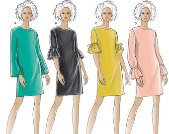 New Look 6555 Sewing Pattern for Misses Keyhole Shirt With Sleeve and ...
