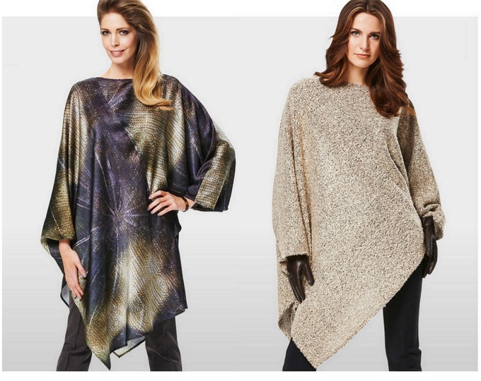 Burda 6992 Sewing Pattern Misses Easy Loose Fitting Pullover Capes Sz 8 ...