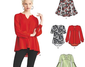 New Look 6575 Sewing Pattern for Misses Flowy Tunic Tops With Sleeve ...