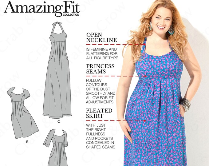 Simplicity 1800 Sewing Pattern Women's Amazing Fit Open Neckline Dress ...