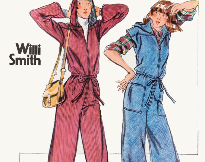 Butterick 5046 Sewing Pattern Misses Vintage 70s Front Zip Jumpsuit ...
