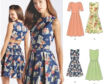 New Look 6891 Sewing Pattern Misses Easy Pullover Tops With Neckline ...