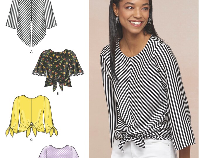 Simplicity 8601 Sewing Pattern Misses Easy to Sew Pullover Tops Tie ...