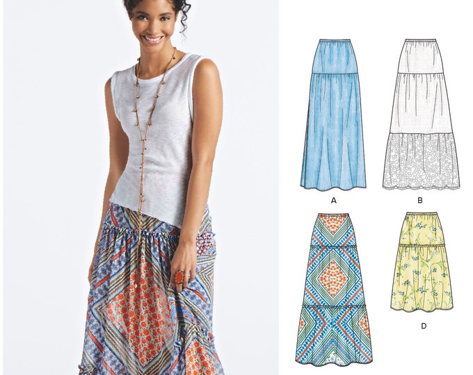 New Look 6516 Sewing Pattern Misses Easy Peasant Skirts in Two Lengths Sz 6-18 Uncut - Etsy