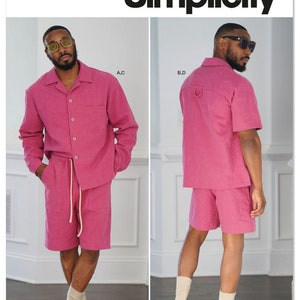 Simplicity S9758 Sewing Pattern Mens Relaxed Fit Button Front - Etsy