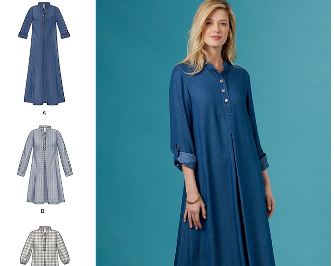 Simplicity S8983 Sewing Pattern Misses Pullover Banded Collar Dresses ...