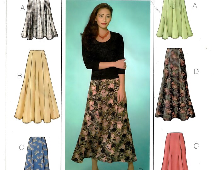 Butterick B4136 Sewing Pattern Misses Very Easy Six Gore Skirts Sz 8-12 ...
