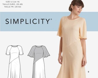 Simplicity S8926 Sewing Pattern Misses Square Neckline Dress Top and ...