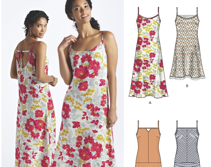New Look 6510 Sewing Pattern Misses Slip Dresses With Length and Back ...