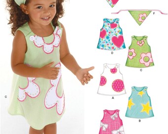 New Look 6578 Sewing Pattern for Toddler Girls Easy A-line Dress With ...