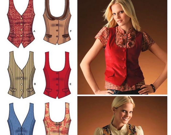Simplicity 4079 Sewing Pattern for Misses Easy to Sew Lined Vests With ...