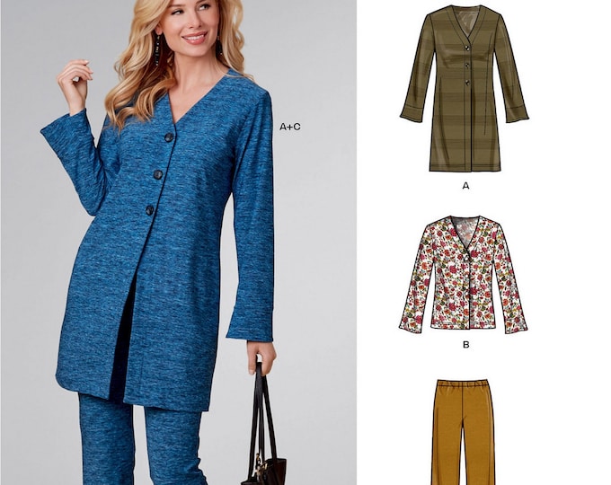 New Look N6711 Sewing Pattern Misses Knit Cardigan in Two Lengths and ...