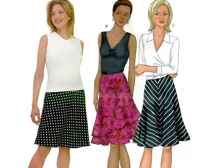 Butterick 3061 Sewing Pattern Misses Slightly Flared Bias Skirts With ...