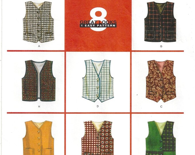 Mccalls 8337 Sewing Pattern Childs Boys and Girls Lined Vest With Back ...