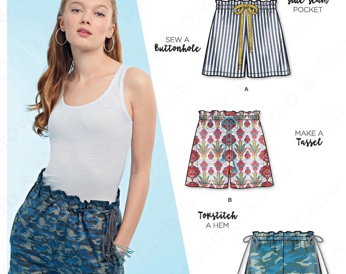 Simplicity 8651 Sewing Pattern Misses Learn to Sew Pull-on Shorts Sz 6 ...