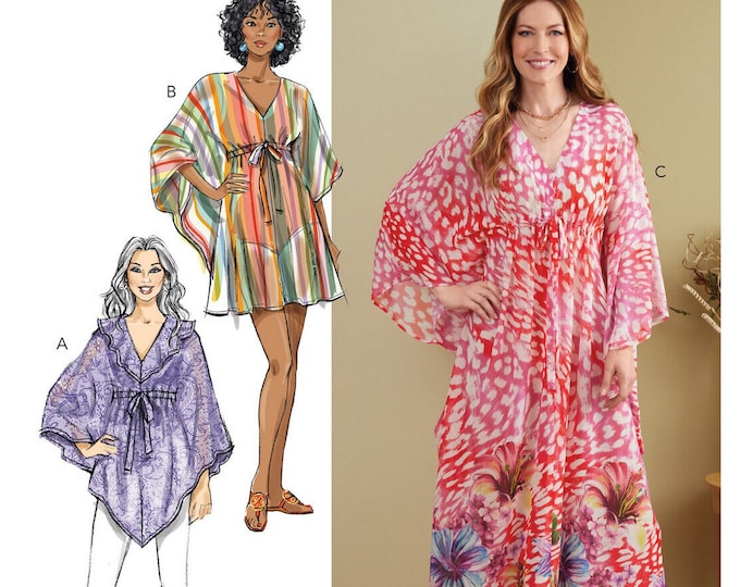 Butterick B6900 Sewing Pattern Misses Easy Caftan With Drawstring Waist ...