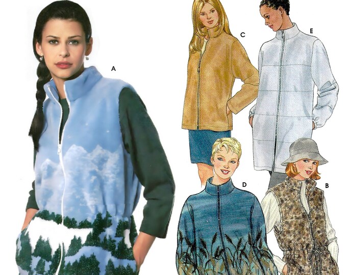 Simplicity 9409 Sewing Pattern Misses Zipper Front Vest and Jacket ...