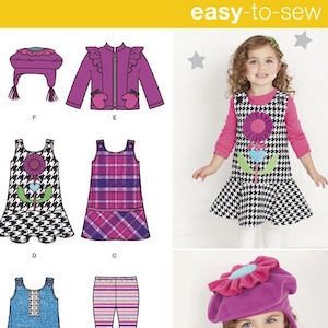 Simplicity 1724 Sewing Pattern Toddlers Jumper or Top Jacket Fleece Hat ...