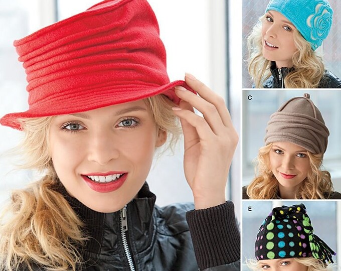 Simplicity 1959 Sewing Pattern for Misses Fleece Hats in Three Sizes S ...
