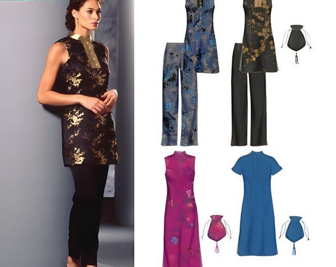 New Look 6295 Sewing Pattern for Misses Asian Style Dress in Three ...